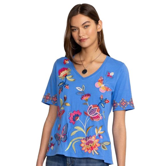 Johnny Was | Tops | Johnny Was Gracey Trapunto Tee Ultramarine Blue ...